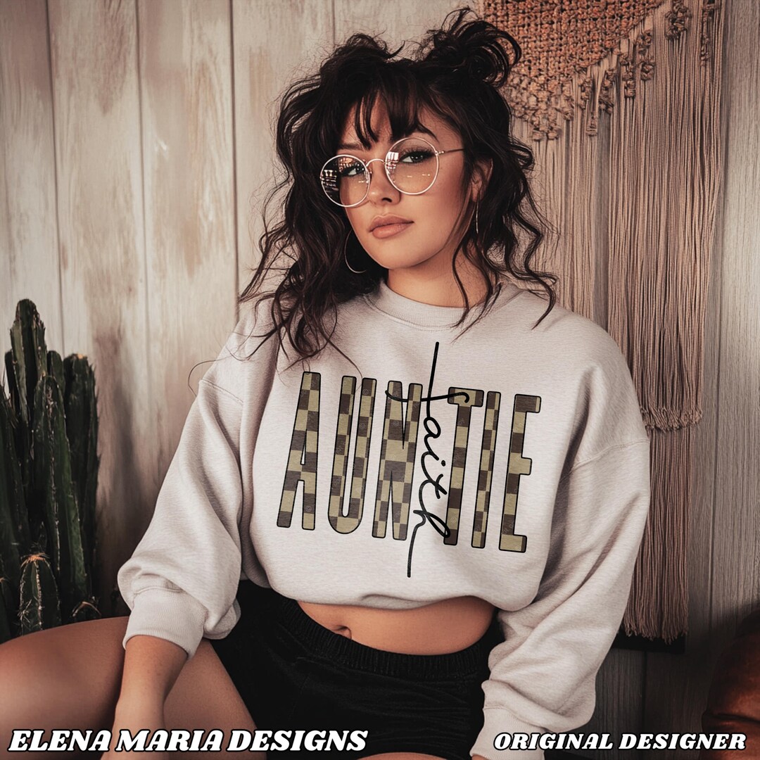 Auntie Checkered Faith Jesus PNG File | Sublimation | Digital Download ...