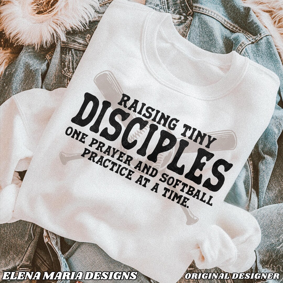 Raising Tiny Disciples Softball PNG Sublimation PNG Retro Png File ...