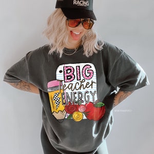 Big Teacher Energy PNG School PNG Sublimation Download PNG Clipart - Etsy