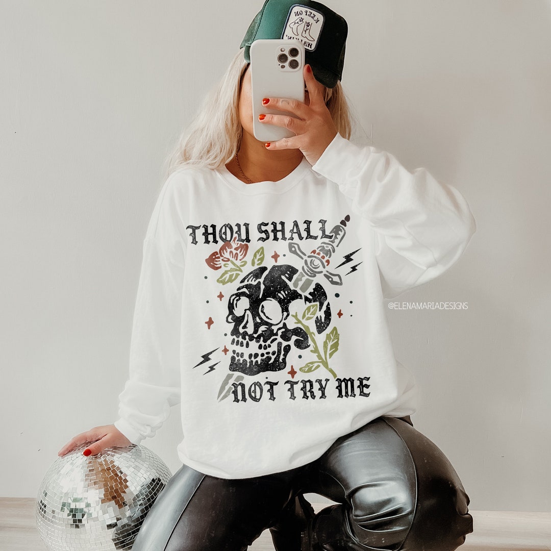 Thou Shall Not Try Me Skull Skeleton Wedding Sublimation PNG File ...