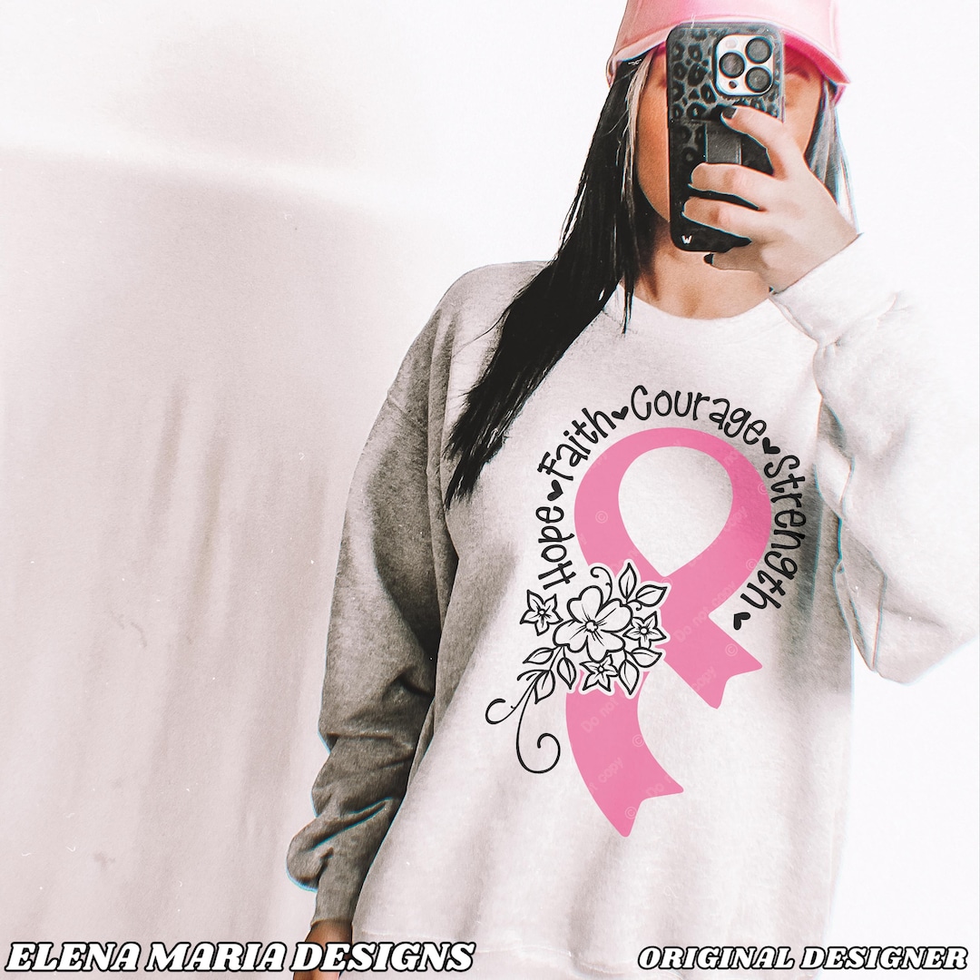 Breast Cancer Awareness SVG: Hope Ribbon Cut Files (digital Download ...