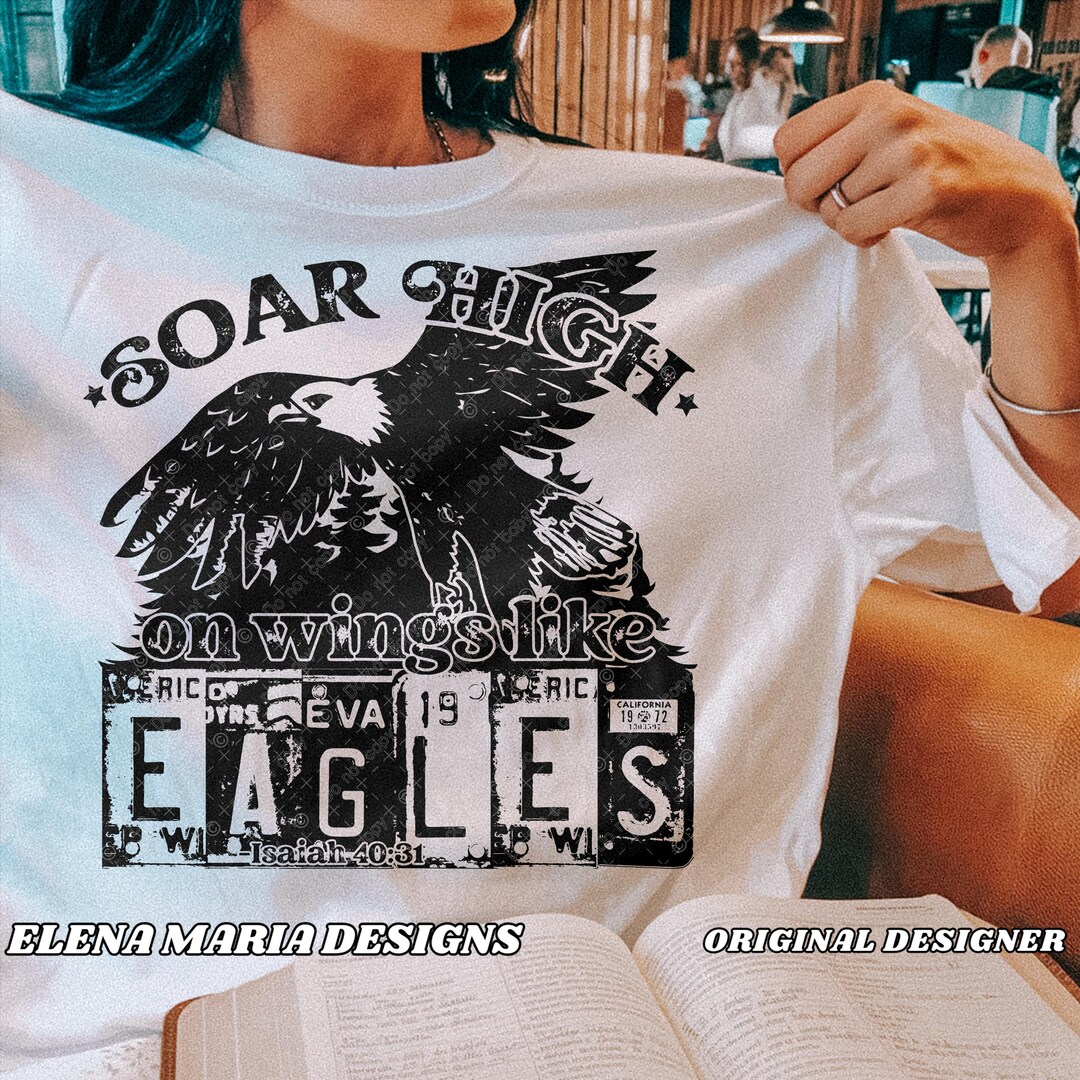 Soar High Eagles PNG File: Bible Verse Sublimation Design (digital ...