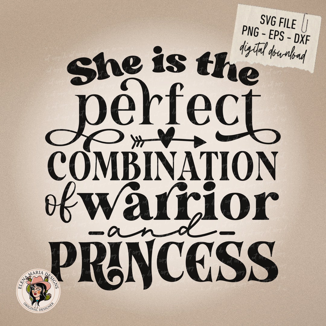 Princess SVG Warrior Svg EPS Png Clip Art Cricut Cut Files Silhouette ...