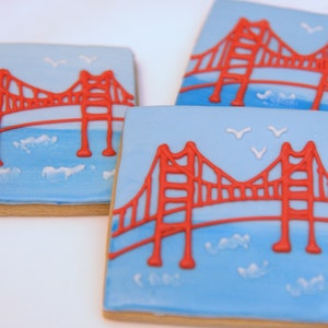 1 Dozen Decorative 3.5" Shortbread San Francisco - Golden Gate Bridge ...
