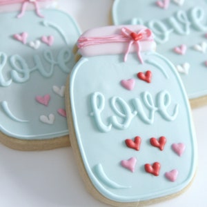 1 Dozen Decorative. 4" Cookies - Mason Jar of Hearts - Etsy