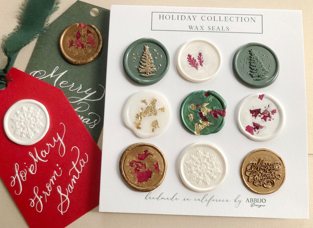 Christmas, Holiday Wax Seal Stickers, Handmade - Etsy