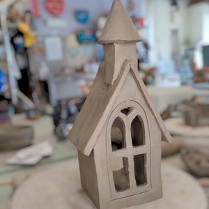 Printable Pottery Template and Instructions to Build a Tealight Church ...