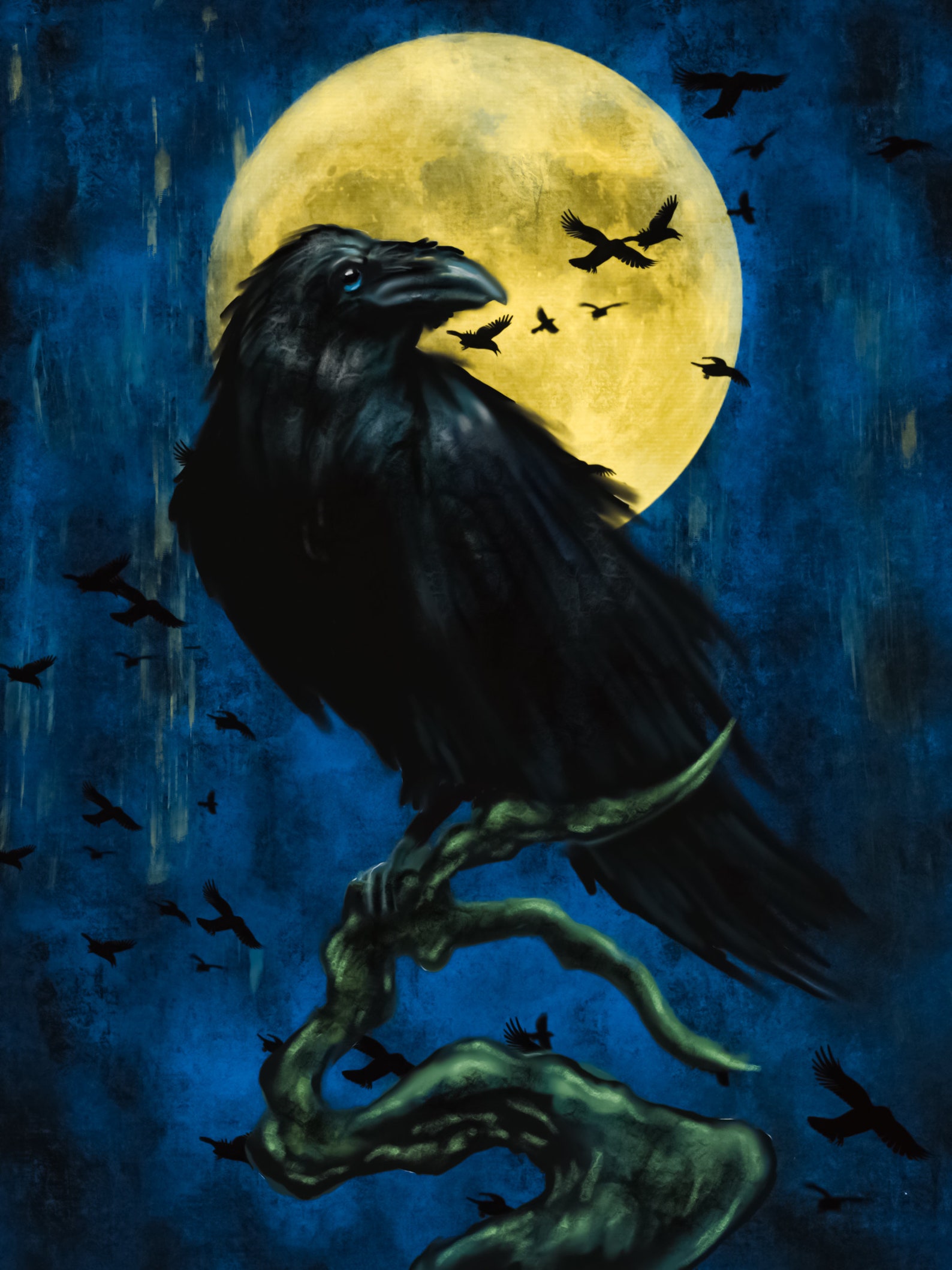 Crow 4x6 or 8x10 Art Print - Etsy