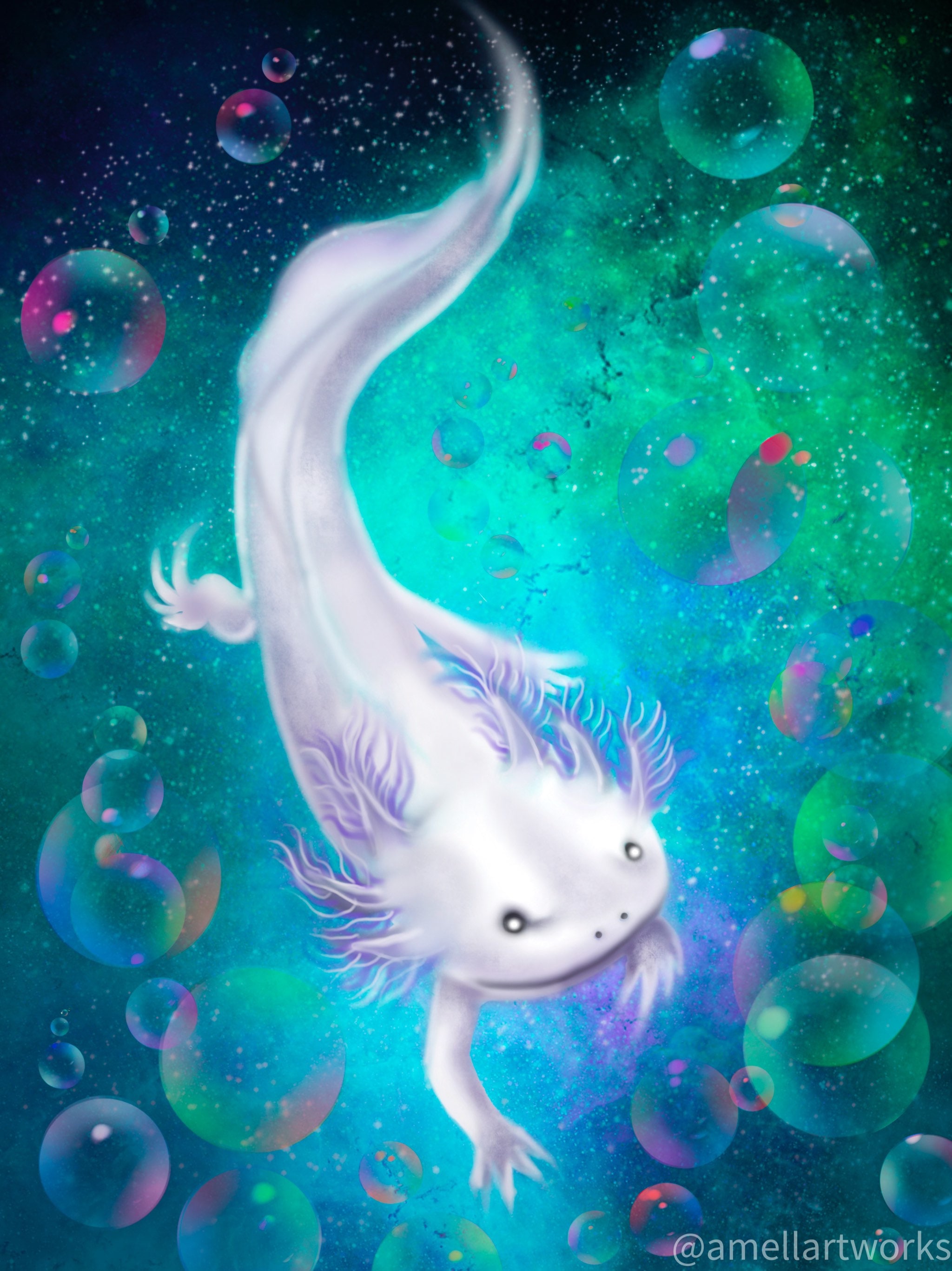 Axolotl 4x6 or 8x10 Art Print - Etsy