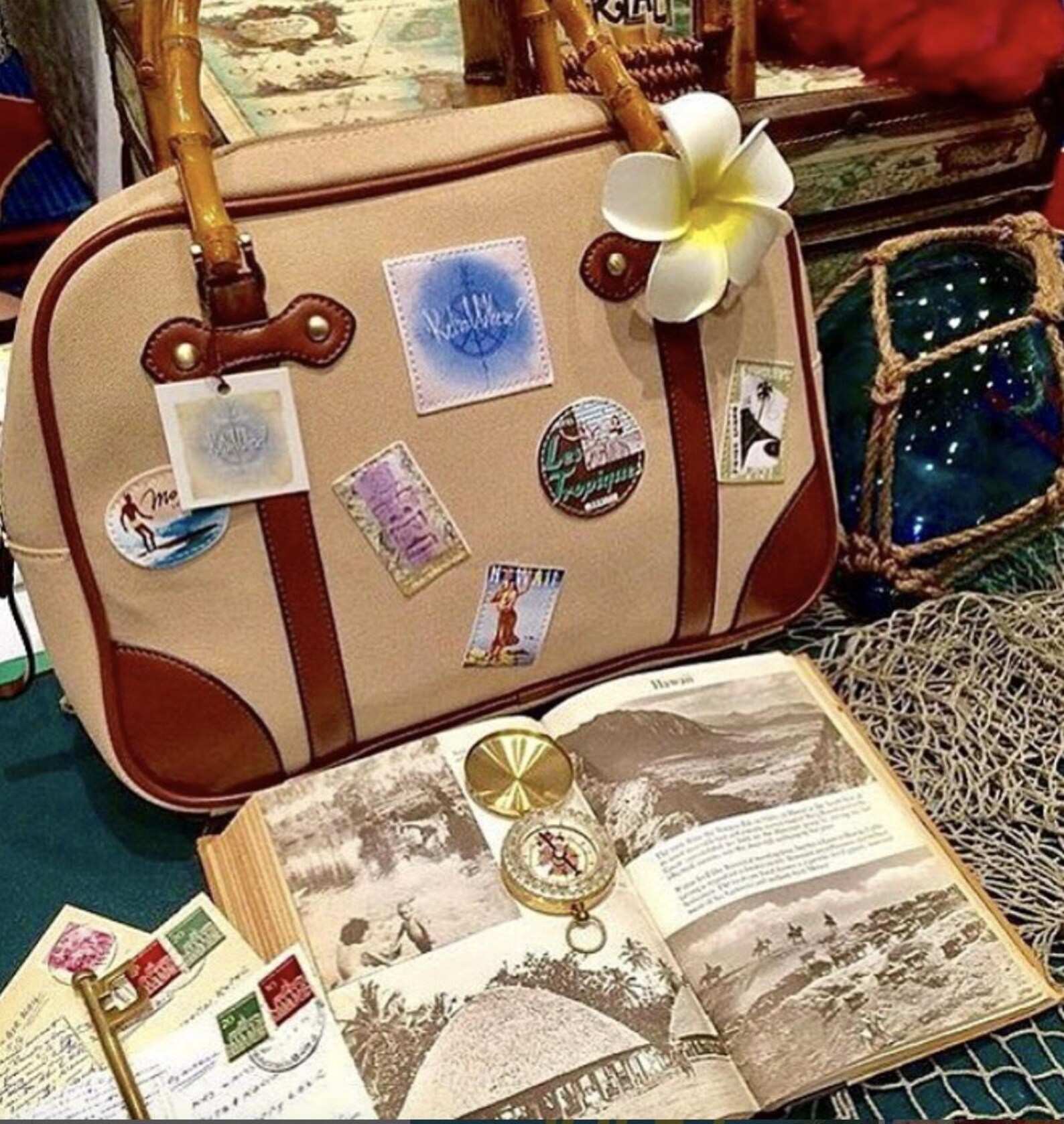 Travel Inspired Handbag: 1940's 1950's Vintage Style, Travel Inspired ...