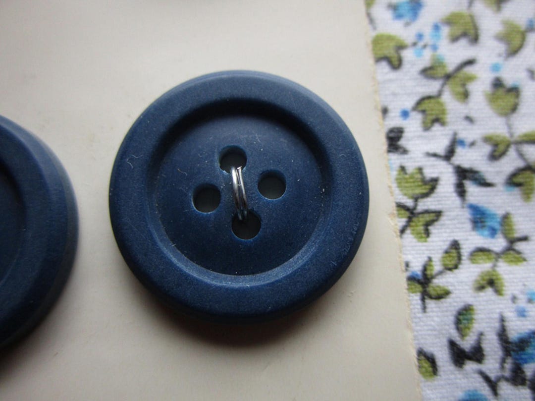 Vintage La Mode Matte Navy Blue Plastic Buttons, Four-hole Sew-through ...