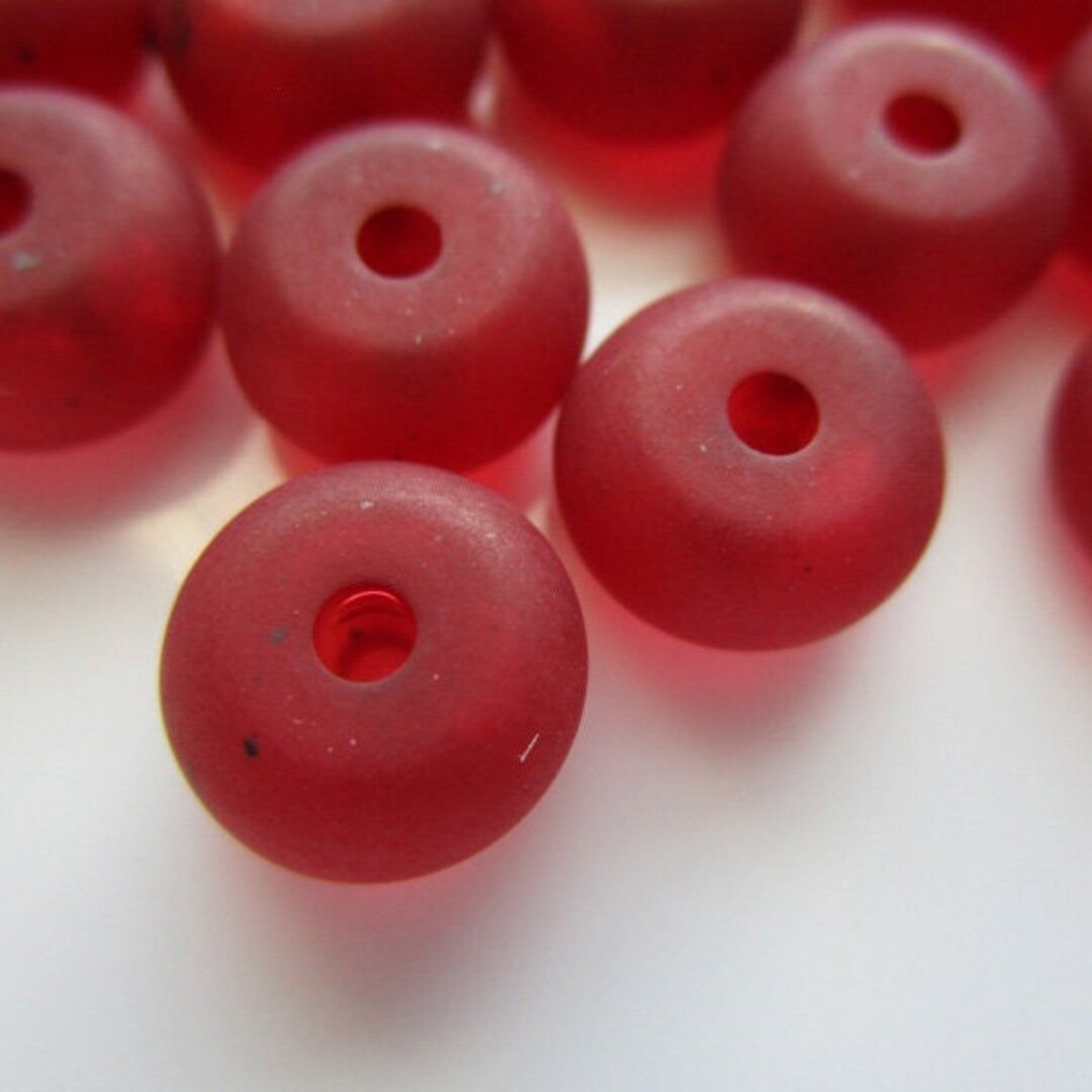 24 Vintage Matte Ruby Red Acrylic Beads, 10mm X 6mm - Etsy