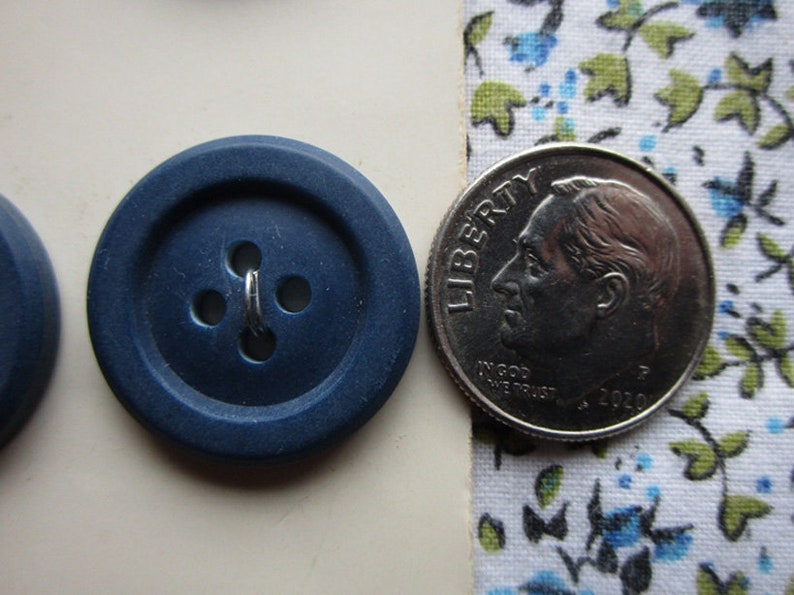 Vintage La Mode Matte Navy Blue Plastic Buttons Four-hole - Etsy