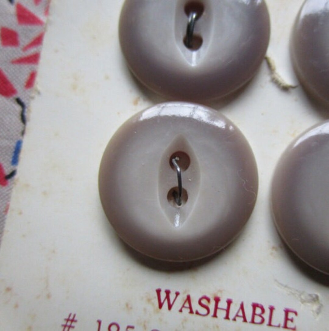 6 Vintage Lansing Warm Gray Plastic Fisheye Buttons, 3/4 19mm Two-hole ...