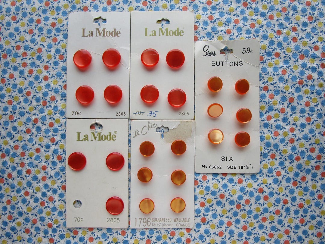 23 Vintage La Mode Orange Plastic Shank Buttons, Mixed Lot - Etsy