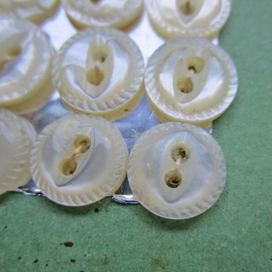 12 Vintage Best Pearl White Pearl Buttons With Scored Rim, 3/8 9.5mm ...