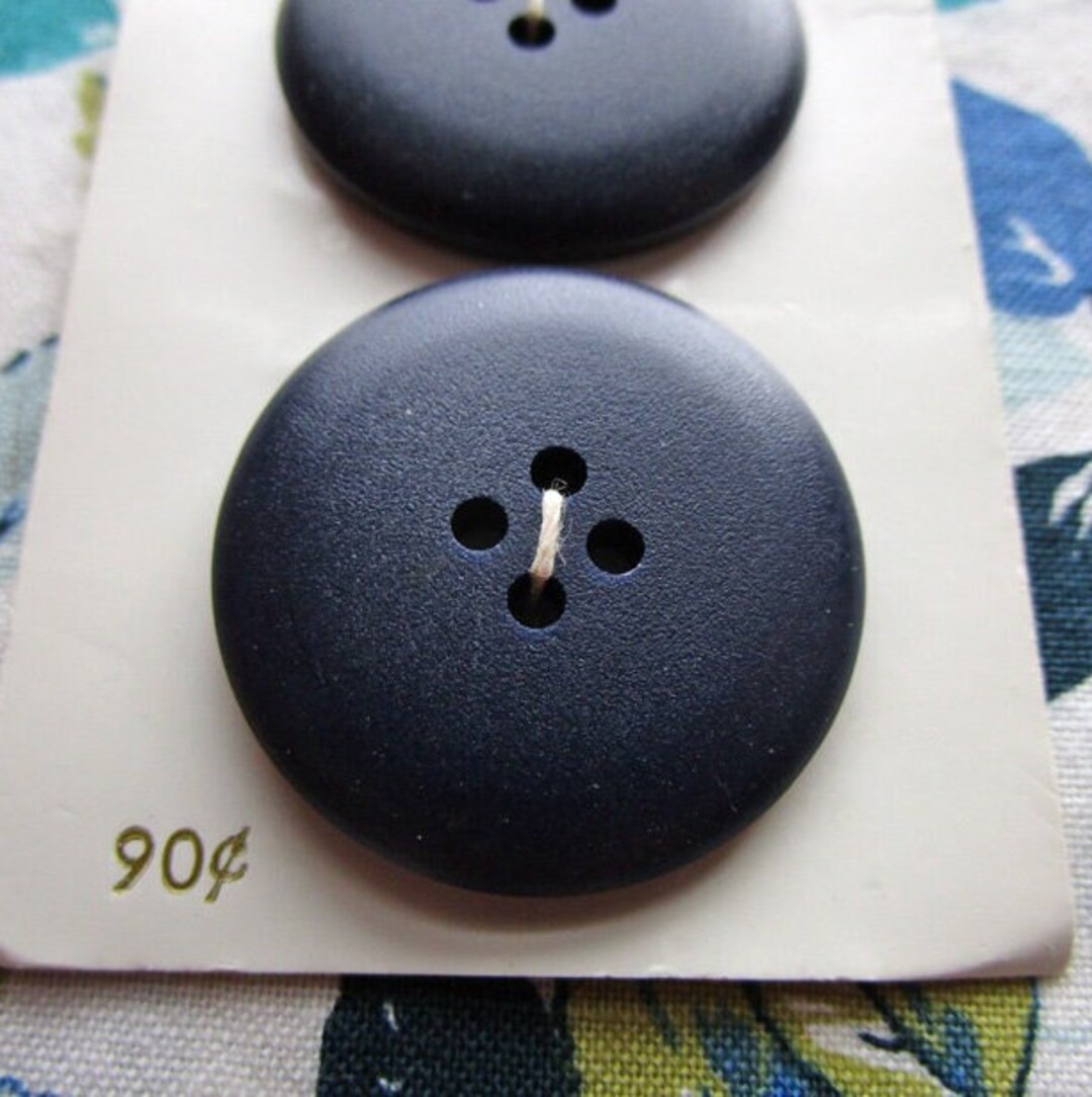 Vintage La Mode Dark Navy Blue Plastic Buttons, Four-hole Sew-through ...