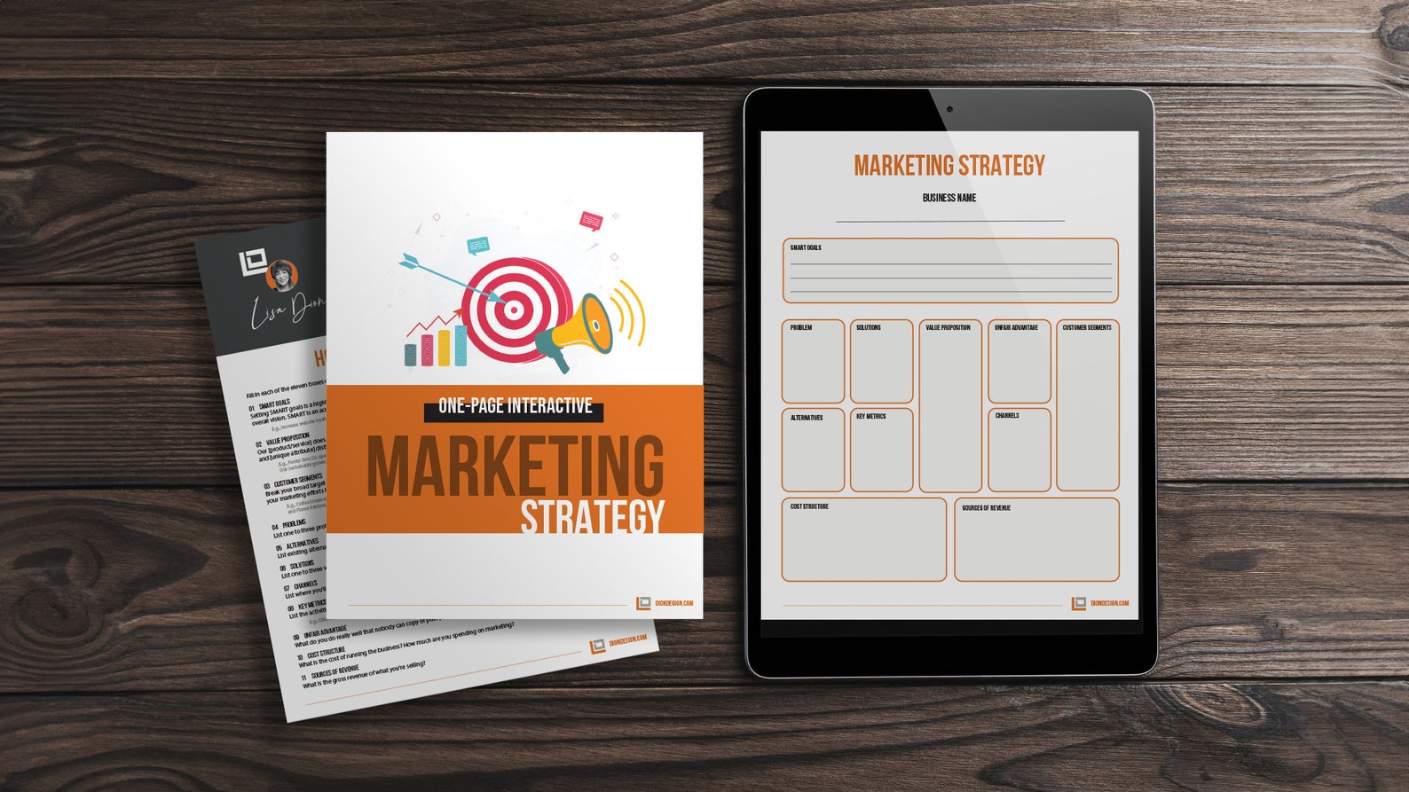 One-page Marketing Strategy Template Printable, Interactive, Fillable ...