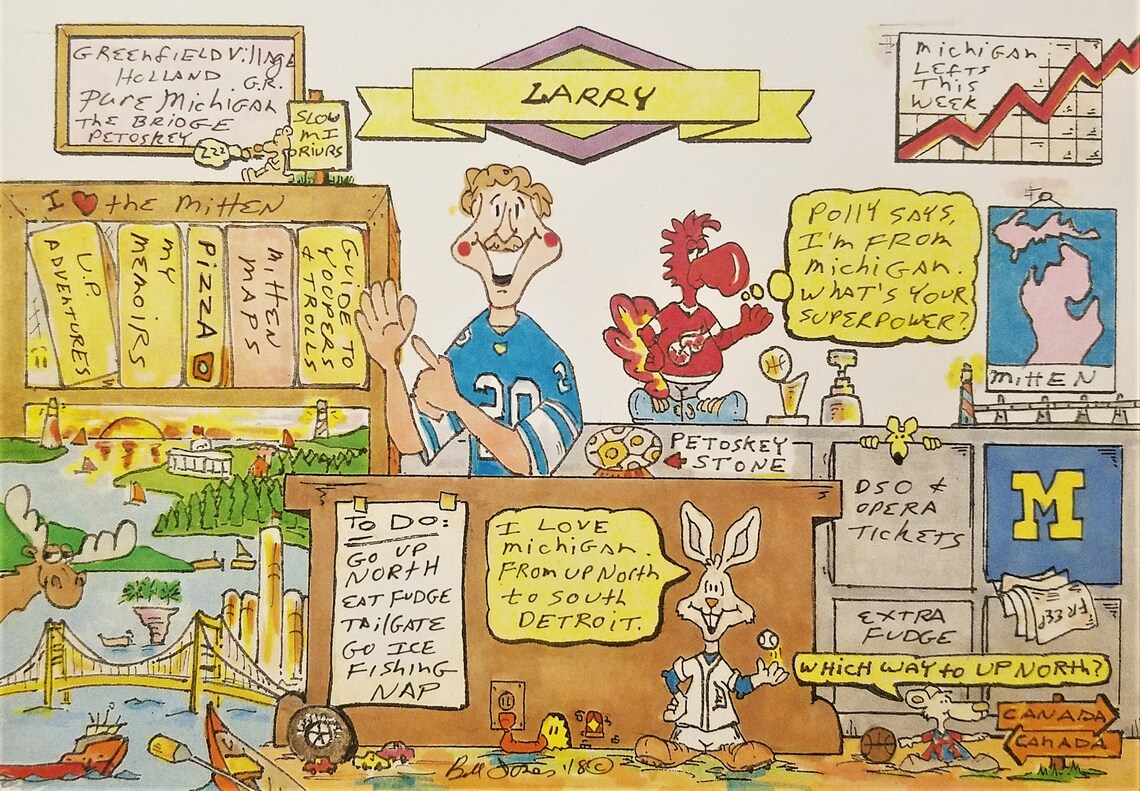 REGIONAL - MICHIGAN Personalized Cartoon - Etsy