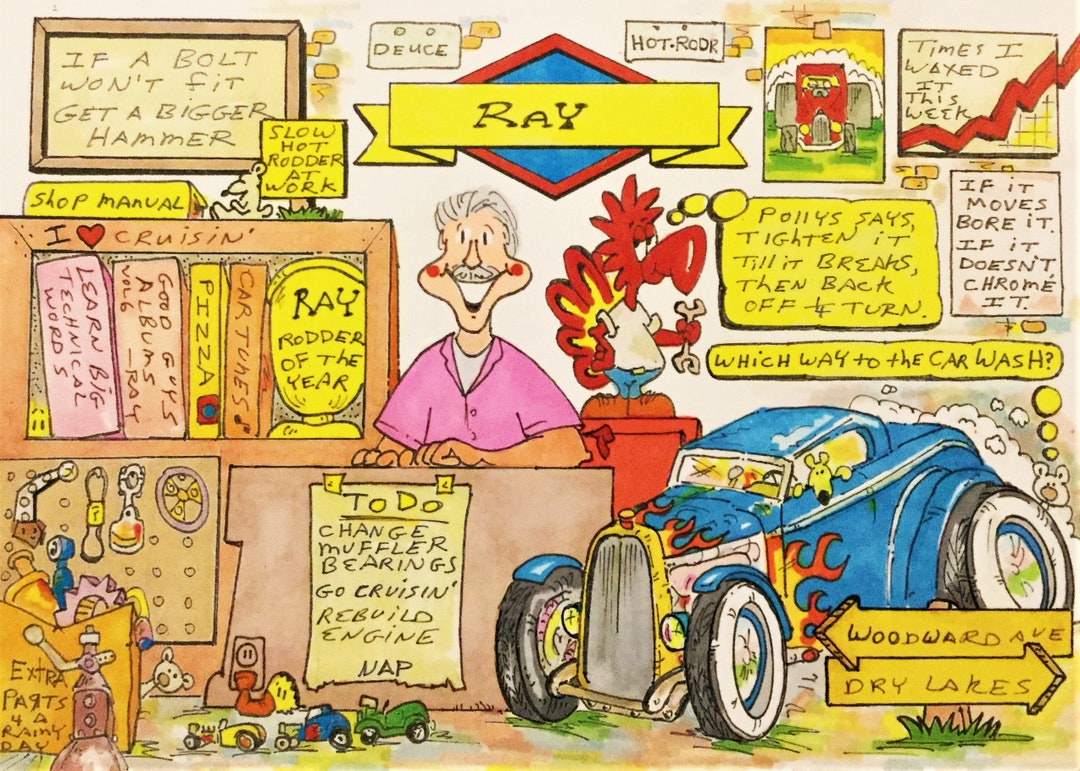 32 FORD DEUCE 5x7 (with THEIR Car) Personalized Cartoon - Etsy