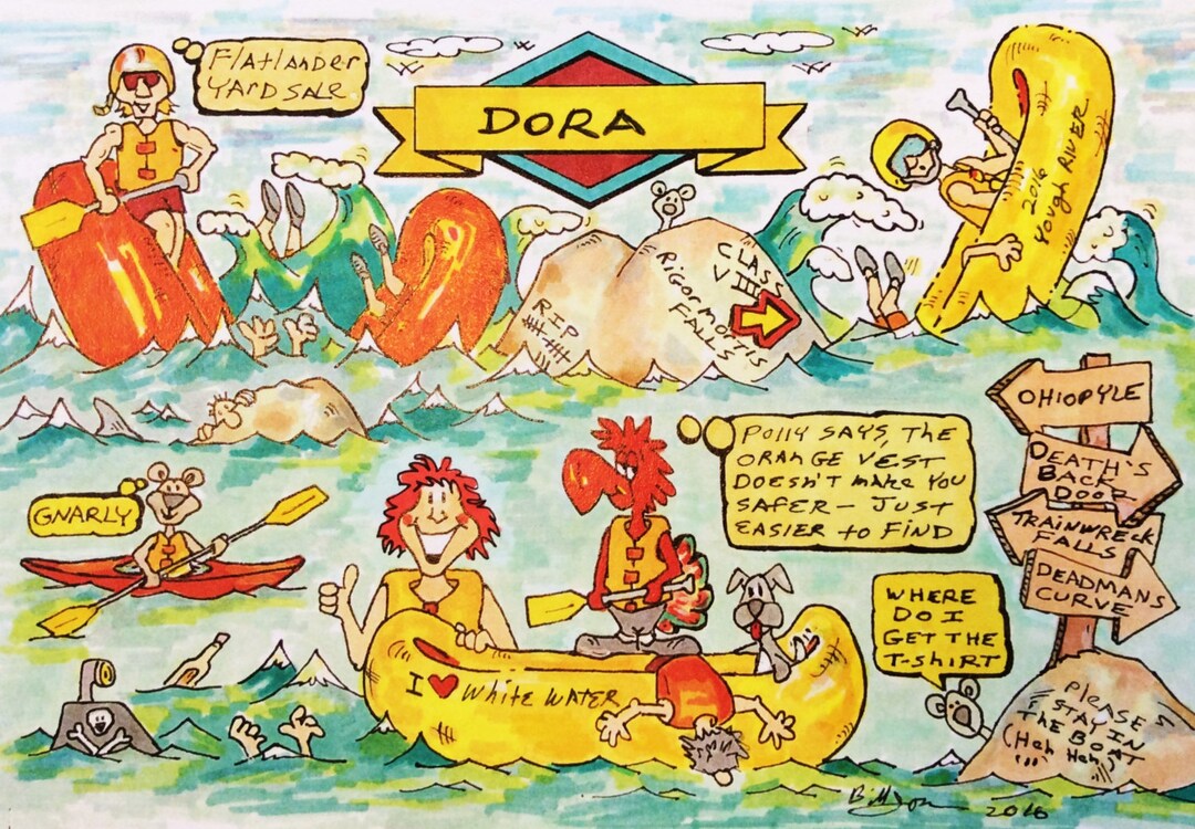 WHITEWATER RAFTING Personalized Cartoon - Etsy