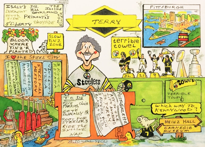 REGIONAL - PITTSBURGH Personalized Cartoon - Etsy
