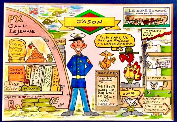 Military - U.S. MARINE Personalized Cartoon - Etsy