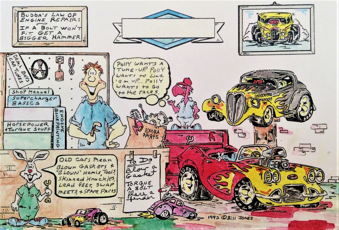 CAR ENTHUSIAST - CHEVY Personalized Cartoon - Etsy