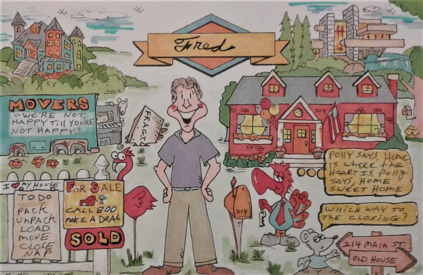 NEW HOME OWNER Personalized Cartoon - Etsy