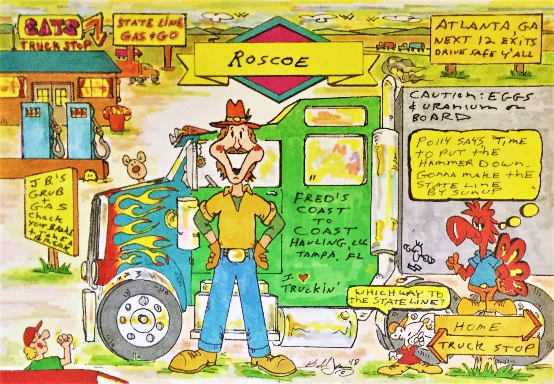 Home Drive Safely Cartoon