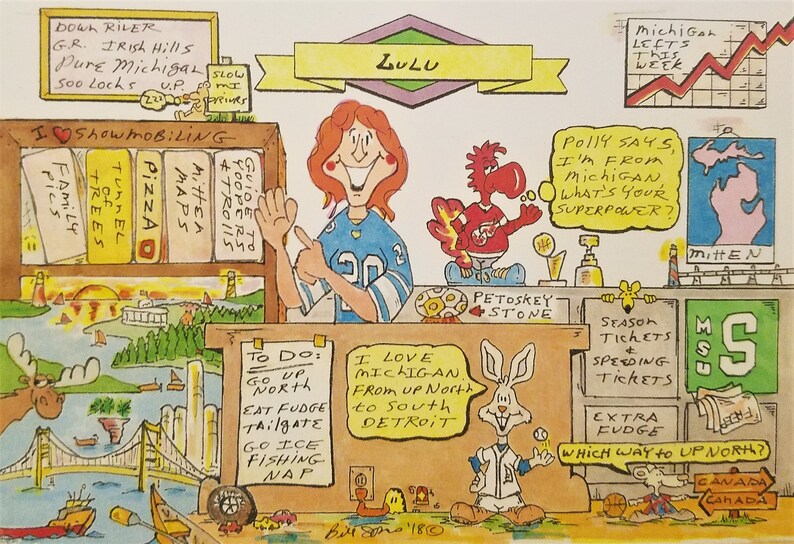 REGIONAL - MICHIGAN Personalized Cartoon - Etsy