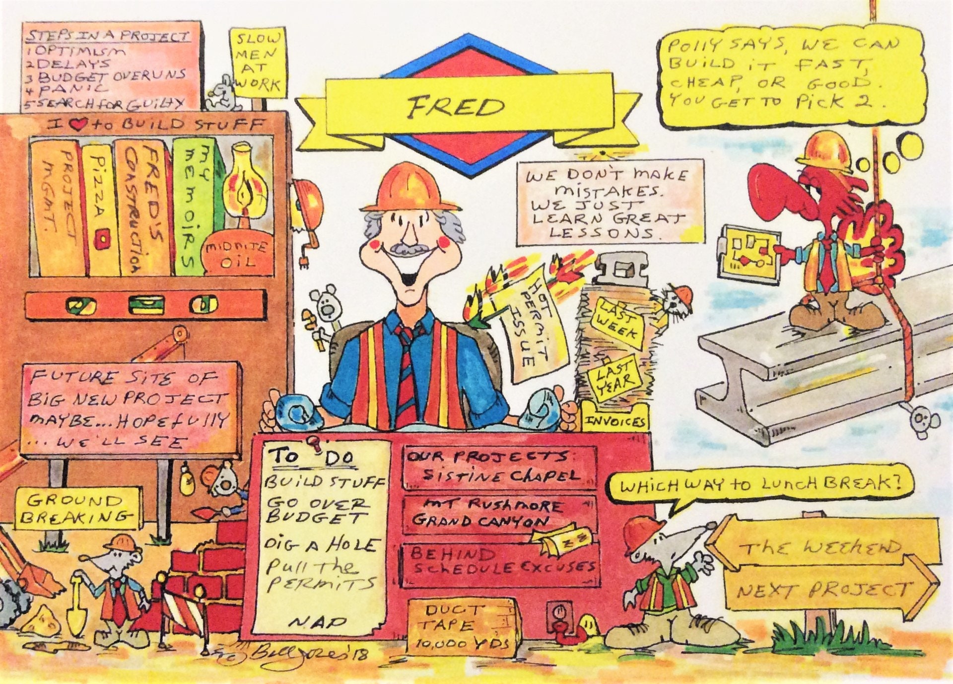 CONSTRUCTION MANAGER FOREMAN Personalized Cartoon - Etsy Singapore