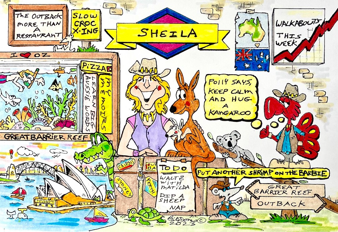 REGIONAL - AUSTRALIA Personalized Cartoon - Etsy