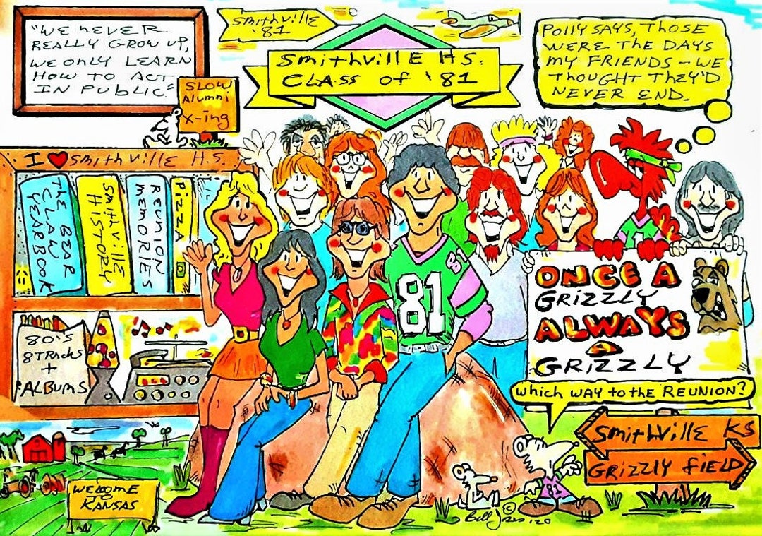 CLASS REUNION - Personalized Cartoon - Etsy