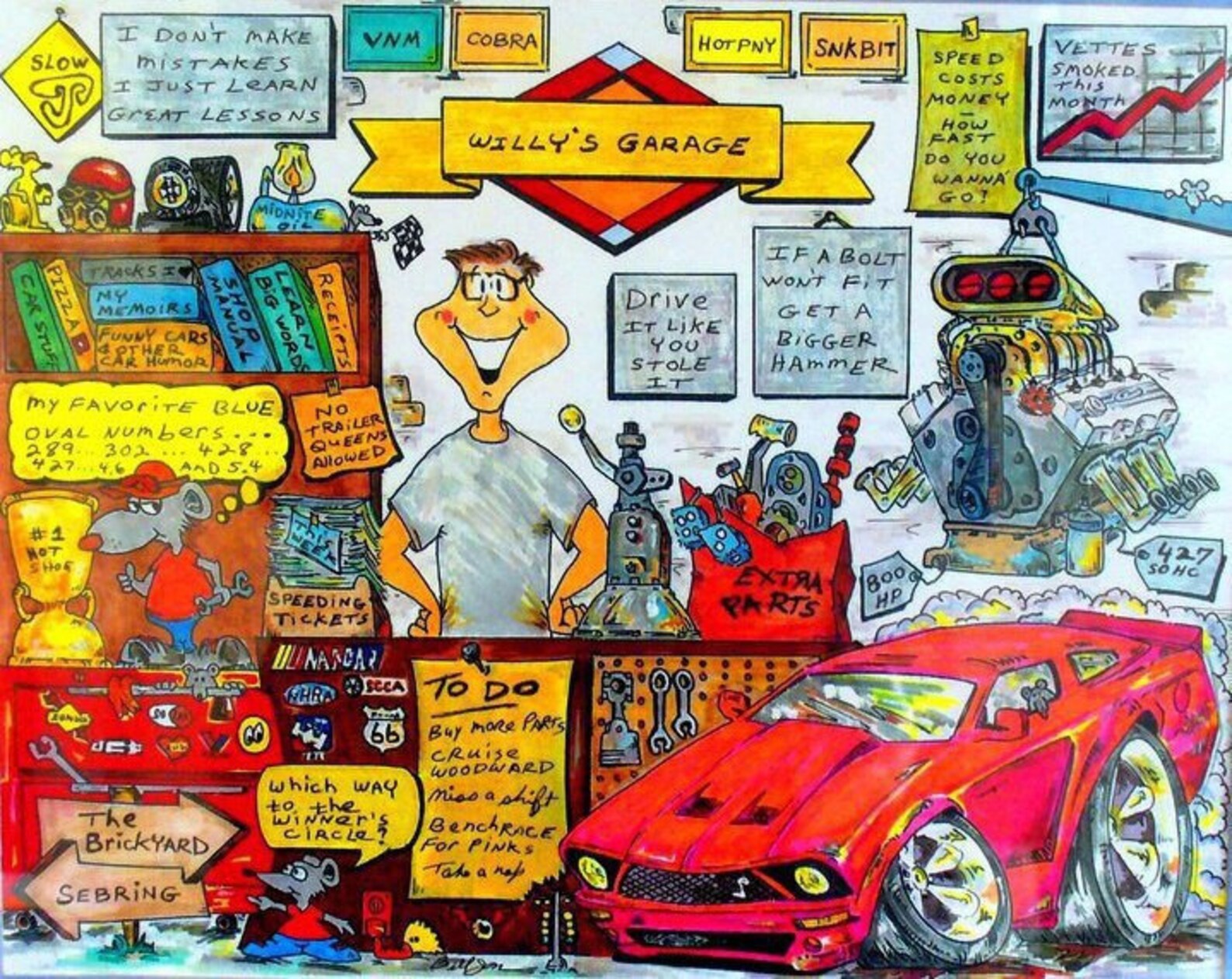 CAR ENTHUSIAST 8x10 (with THEIR Car) Personalized Cartoon - Etsy