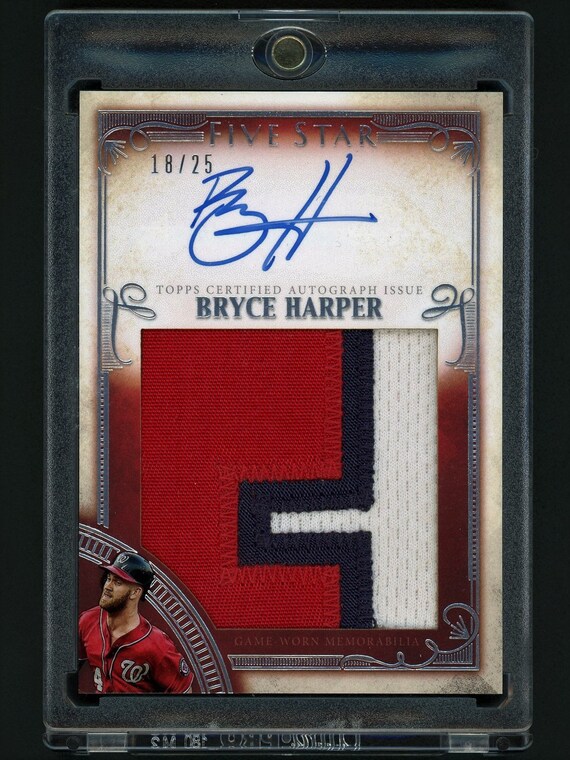 2016 Topps Five Star Bryce Harper Autograph Jumbo Jersey Patch - Etsy