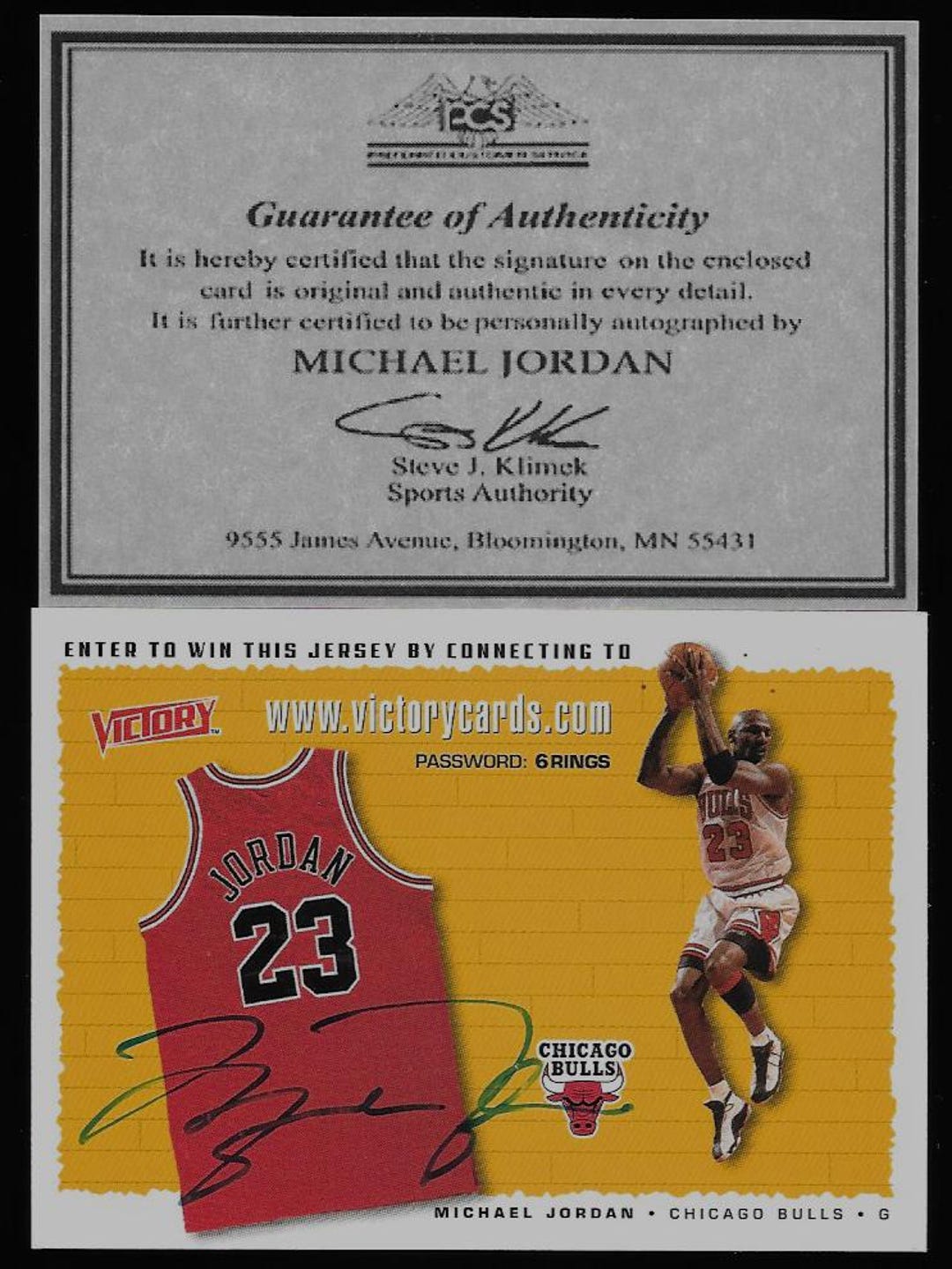Michael Jordan Autograph Signed 1999 Upper Deck Card W/coa Bulls - Etsy