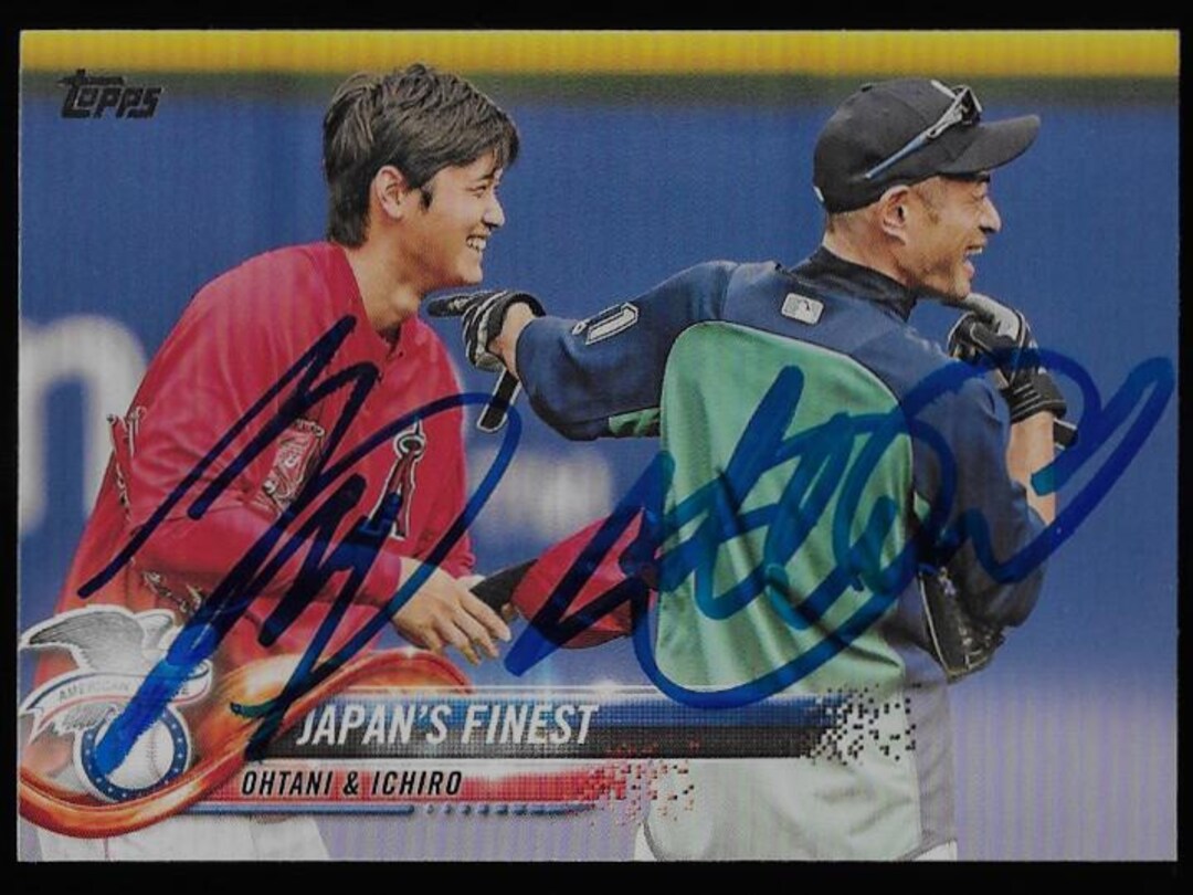 Shohei Ohtani Rookie & Ichiro Dual Autograph Signed 2018 Topps Card 153 ...