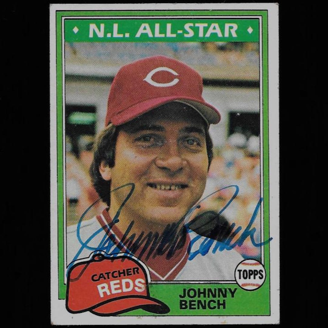 Johnny Bench Autograph Signed 1981 Topps Card #600 Reds - Etsy