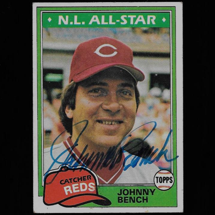 Johnny Bench Autograph Signed 1981 Topps Card #600 Reds - Etsy