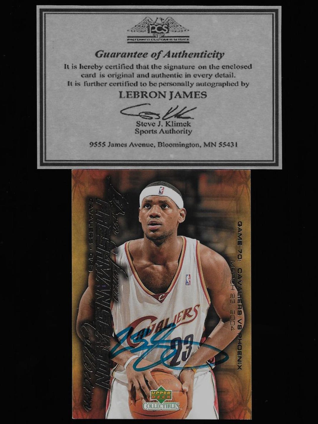 Lebron James Autograph Signed 2004 Upper Deck Card #73 W/coa Cavaliers ...