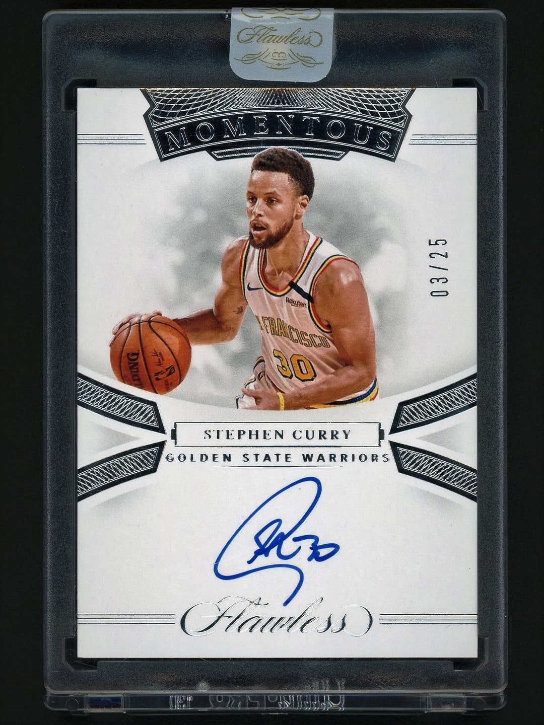 2019-20 Panini Flawless Momentous Stephen Curry Autograph Card #3/25 ...