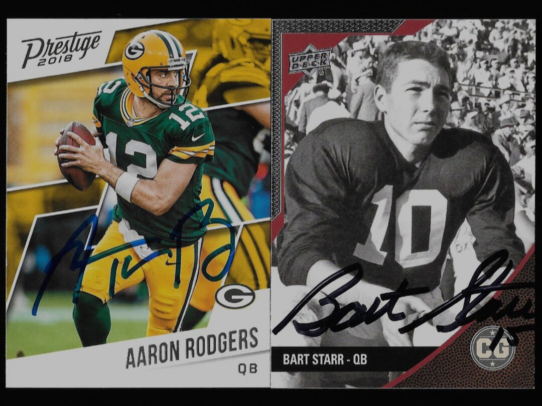 Aaron Rodgers & Bart Starr Autograph Signed 2014/2018 Trading Cards ...