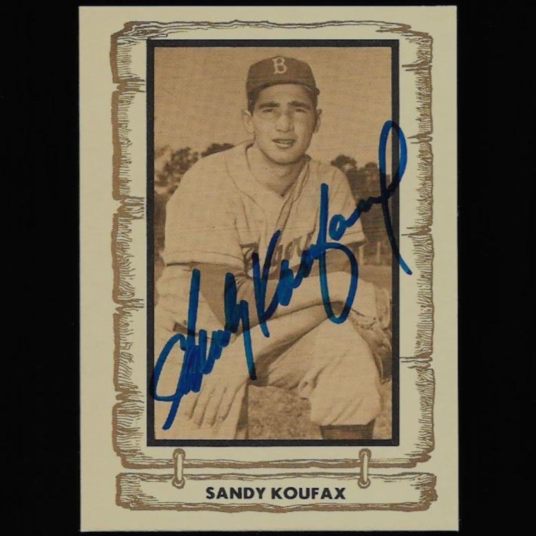 Sandy Koufax Autograph Signed 1980 Baseball Legends Card #10 Dodgers ...
