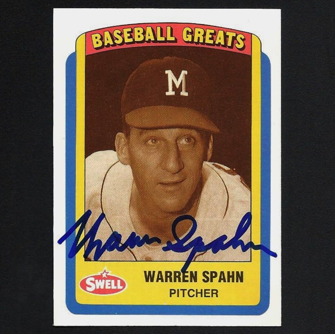 Warren Spahn Autograph Signed 1990 Swell Card 12 Braves Nice - Etsy