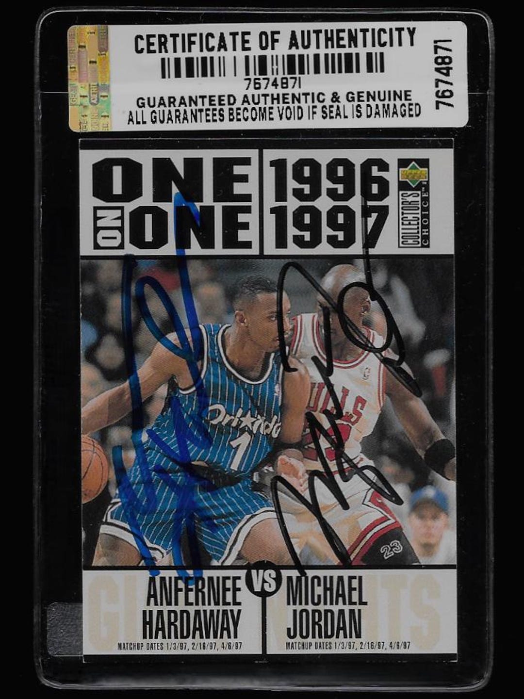 Michael Jordan & Anfernee Hardaway Dual Autograph Signed 1996 Upper ...