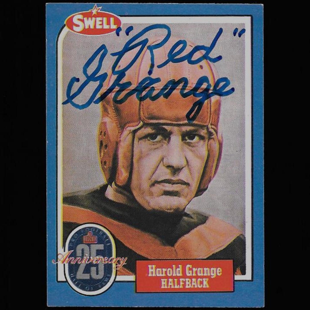 Harold "red" Grange Autographed Signed 1988 Swell Card #42 Bears - Etsy