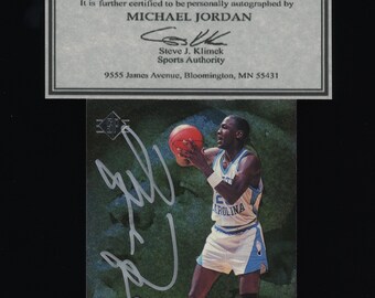 Michael Jordan Autograph Signed 1999 Upper Deck Card 1 Bulls - Etsy