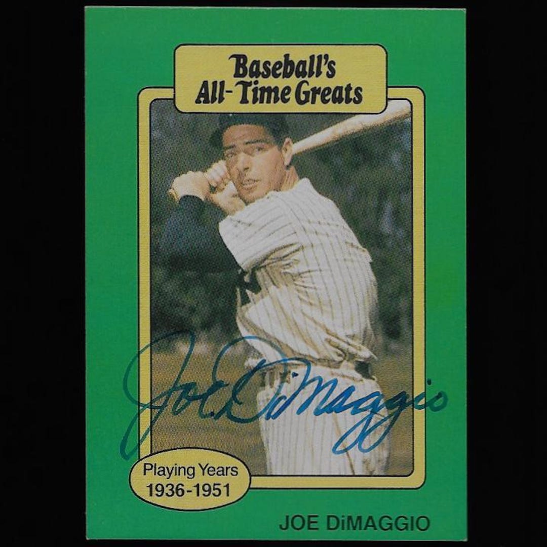 Joe Dimaggio Autograph Signed 1987 Baseball's All-time Greats Card ...