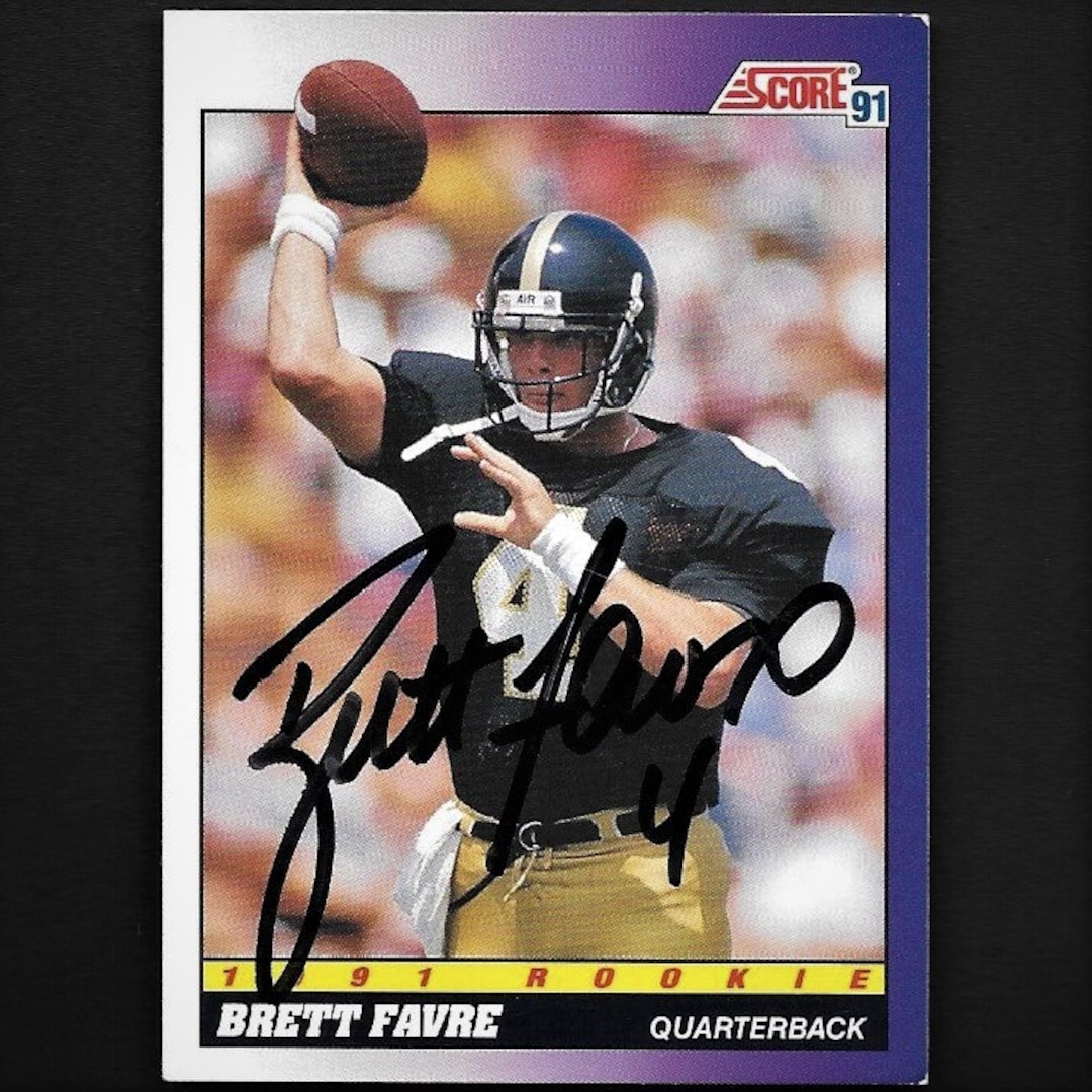 Brett Favre Autograph Signed 1991 Score Rookie Card #611 Falcons ...